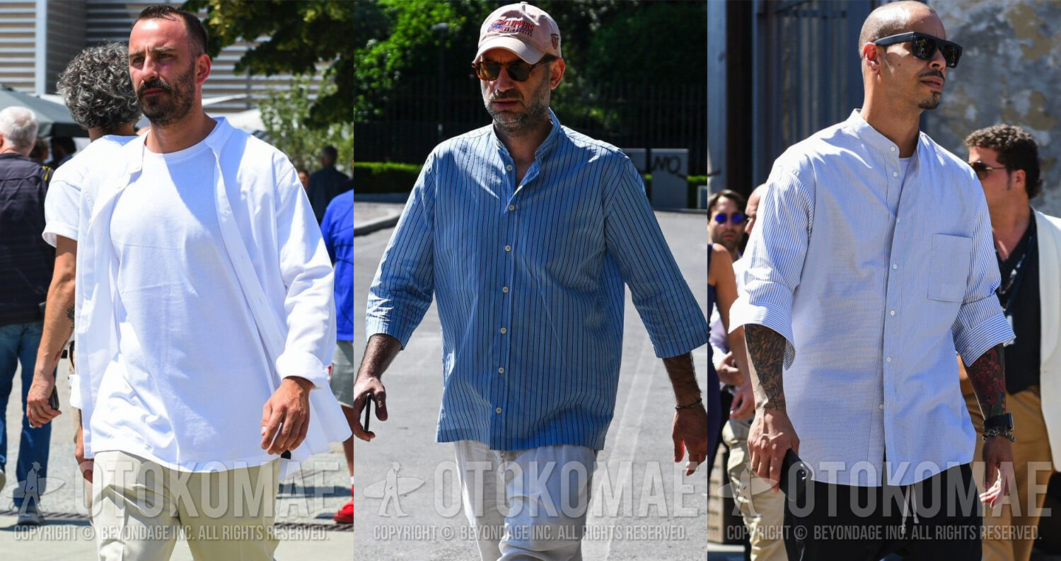 Featured band collar shirts, tips on how to wear them, and recommended items. | Men's Fashion ...