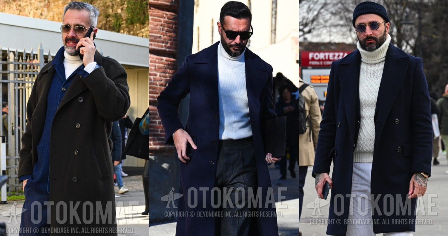 白タートルネックニットを使ったメンズ冬コーデをチェック！ | メンズファッションメディア OTOKOMAE / 男前研究所